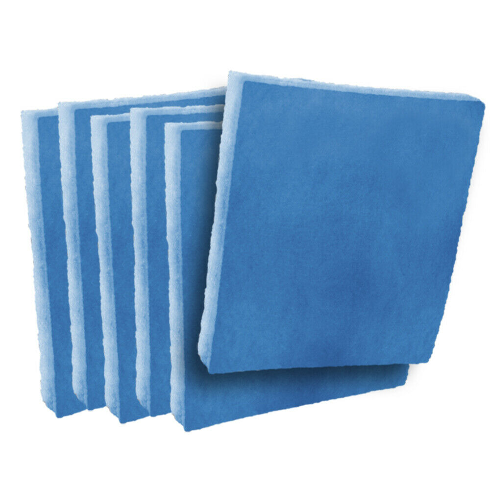  6 Pack 2 Thick Blue White Polyester Air Filter Pads Air Filter Hub LLC