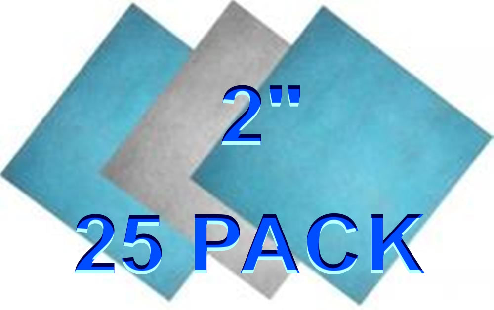(25 Pack) 2" Polyester Filter Media Pads Blue/White HVAC Bulk Poly Cho ...