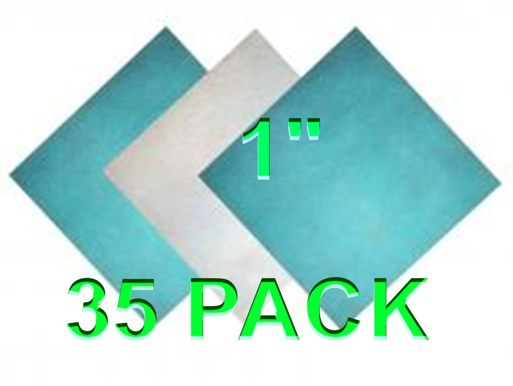 (35 Pack) 1" Antimicrobial Polyester Filter Media Pads Furnace Green/W ...