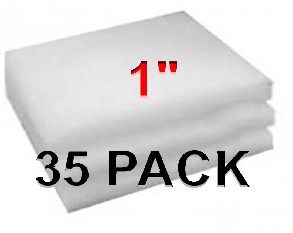 (35 Pack) 1" Paint Arrestor Polyester Shop Filter Media Pads Bulk Poly ...